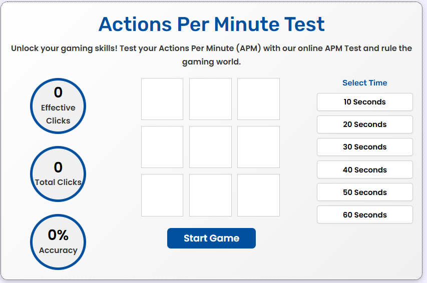 APM Test – Smart Actions Per Minute Speed Checker